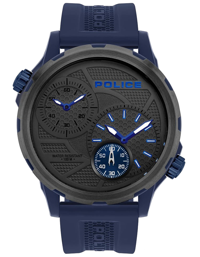 Time House - Police Chronograph Grey Dial Watch P 16019JPBLU-13P | Mall ...